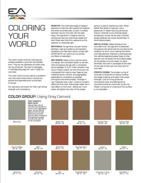 Color Charts | EA Pigments | New York